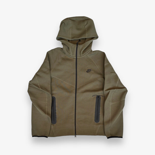 NIKE SPORTSWEAR TECH FLEECE WINDRUNNER Medium Olive Black FB7921-222 ...