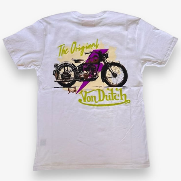 VON DUTCH BIKER SHOP GRAPHIC TEE WHITE – Sneaker Junkies