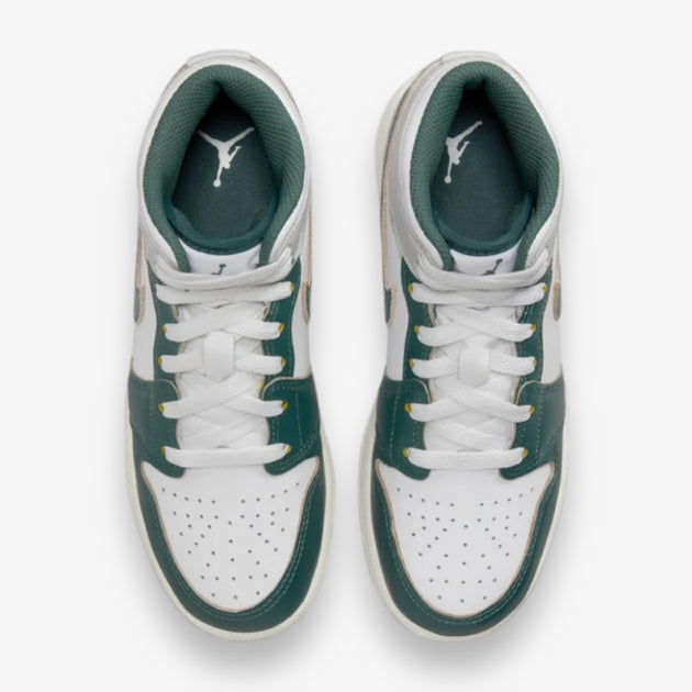 Air Jordan 1 Mid SE (GS) White Oxidized Green Sail FQ8088-103 – Sneaker ...